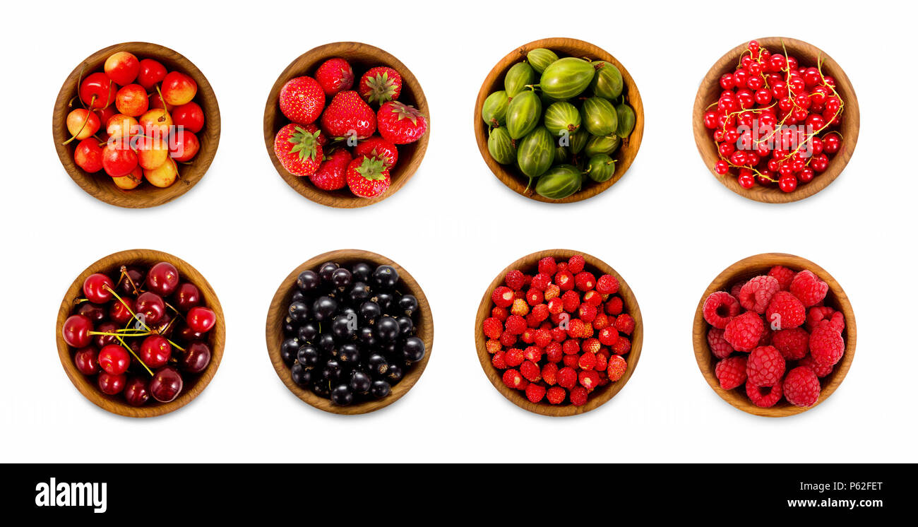 Set various berries. Strawberries, currant, cherry, raspberries ...