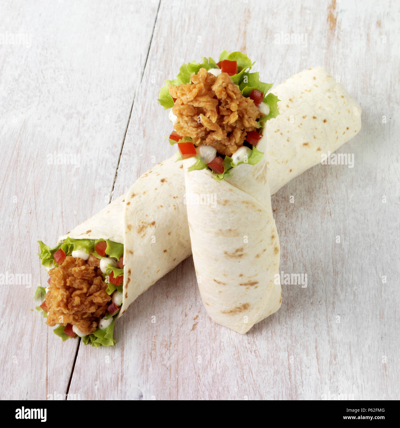 fried chicken wraps Stock Photo - Alamy