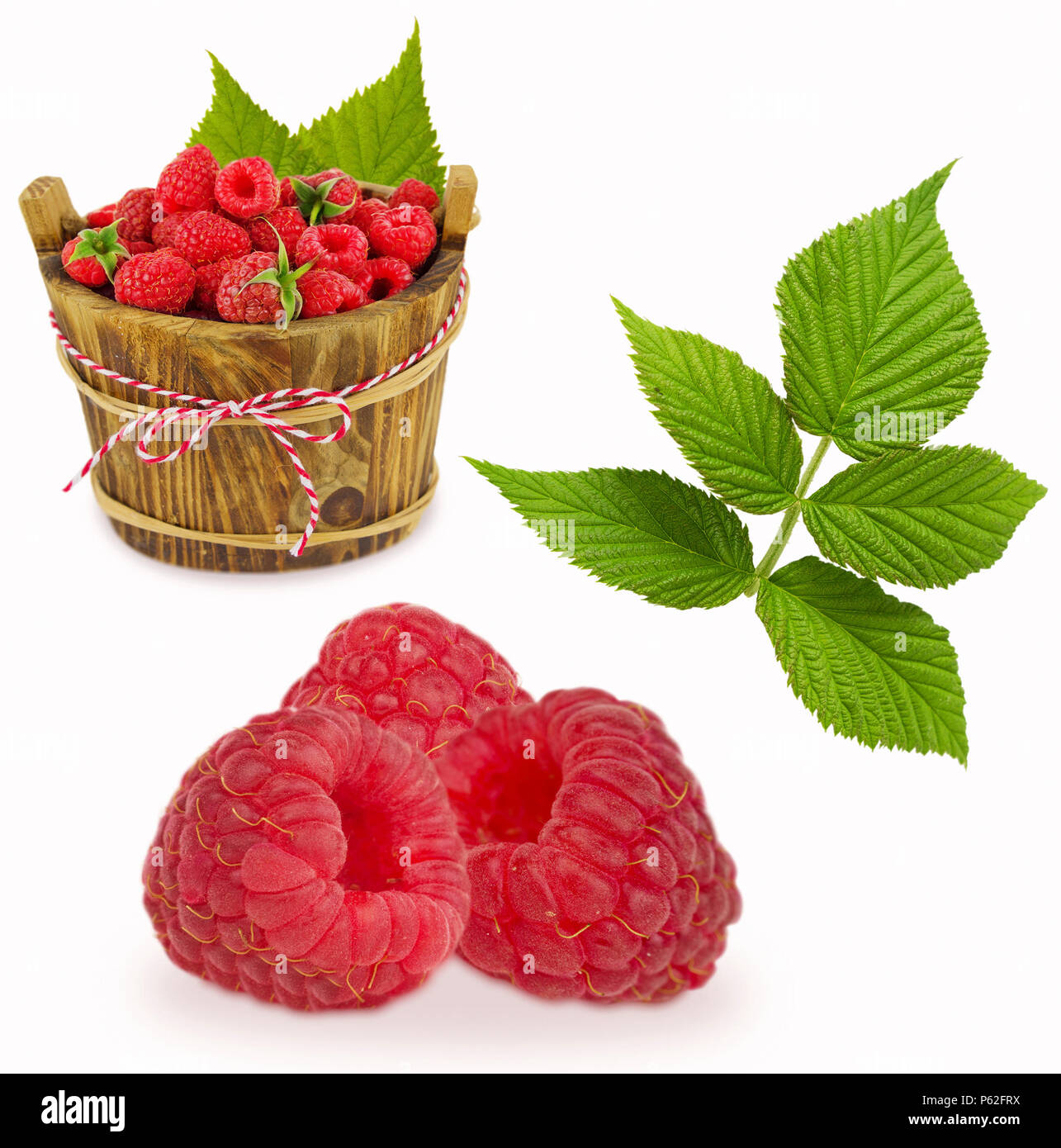 Raspberries set isolated on white background Stock Photo - Alamy