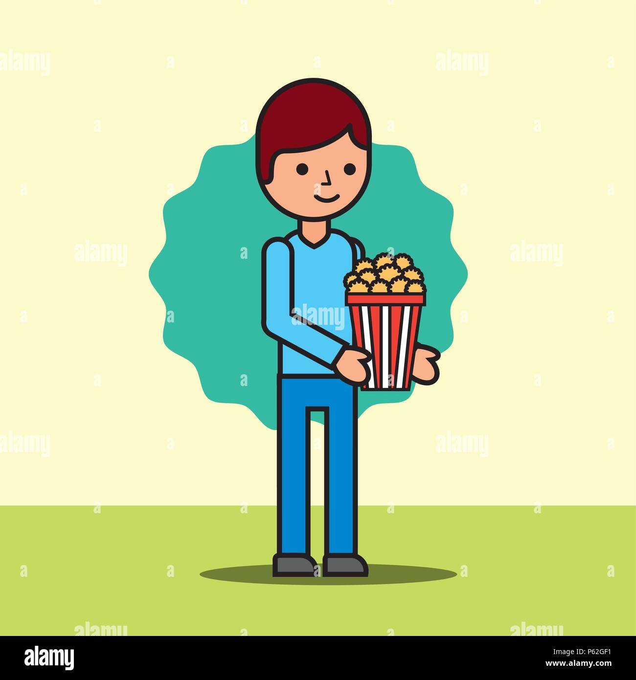 Cinema popcorn portrait Stock Vector Images - Alamy