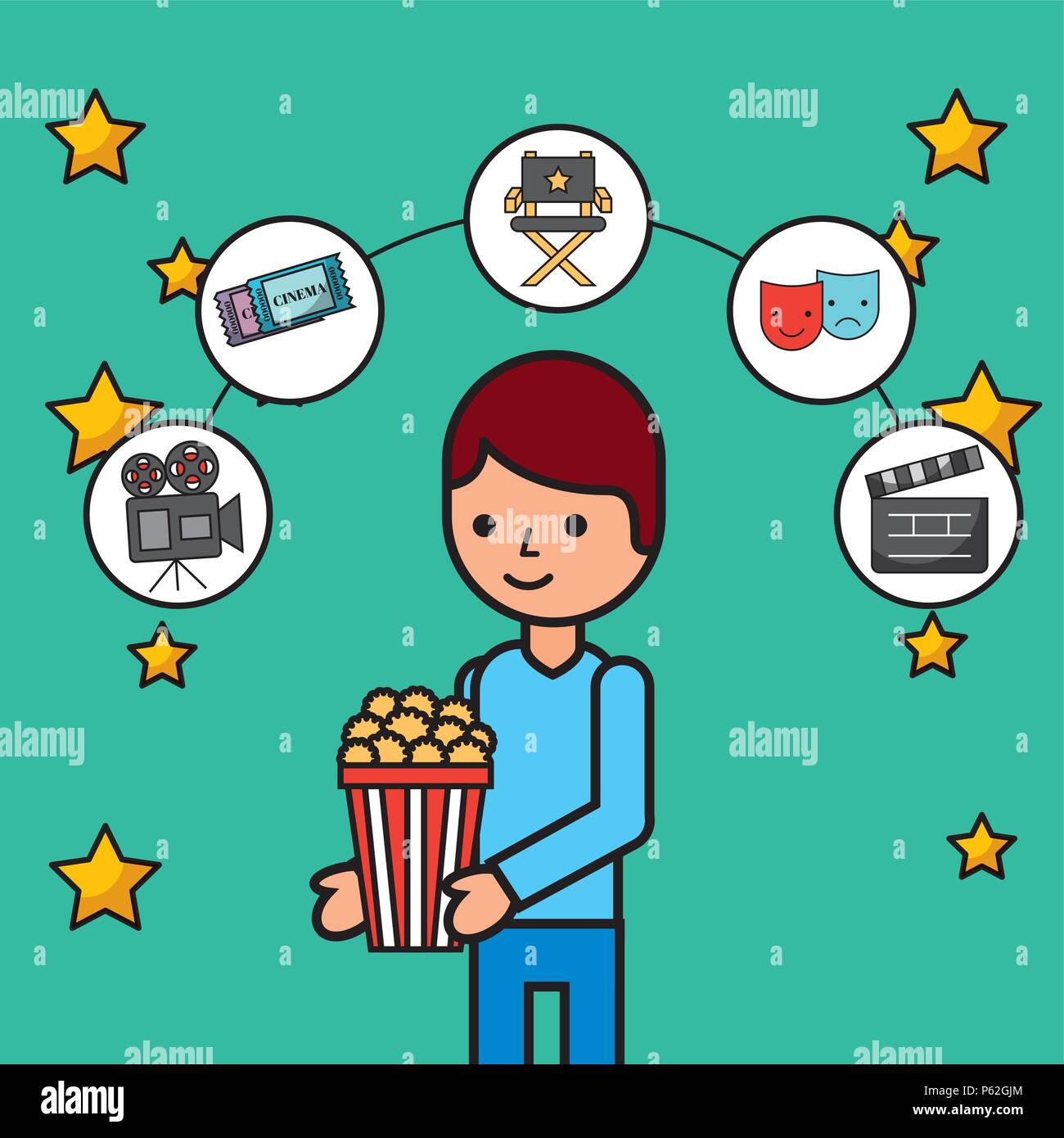 People watching movie poster Stock Vector Images - Alamy