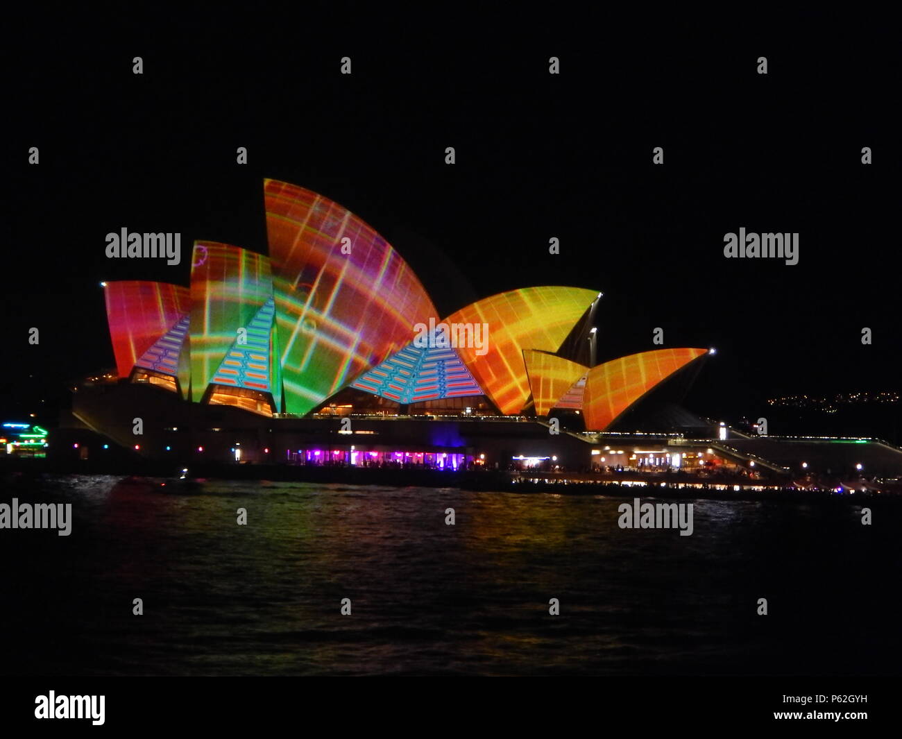 Opera House lit up for Vivid Sydney Stock Photo - Alamy