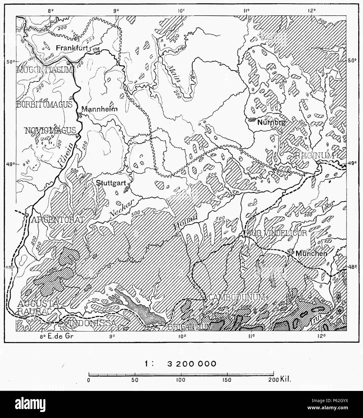 Rhine topography map Black and White Stock Photos & Images - Alamy