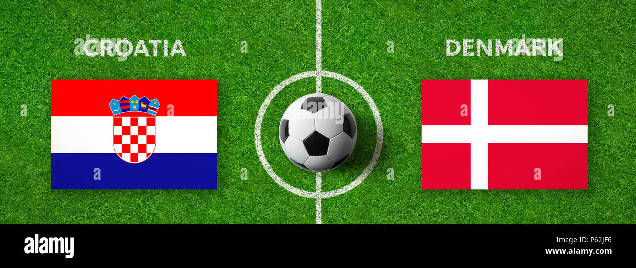 Football match Croatia vs. Denmark Stock Photo - Alamy