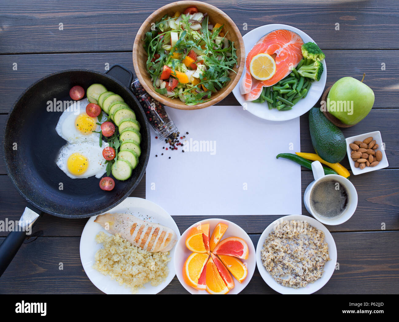 Set of food for the whole day Stock Photo - Alamy