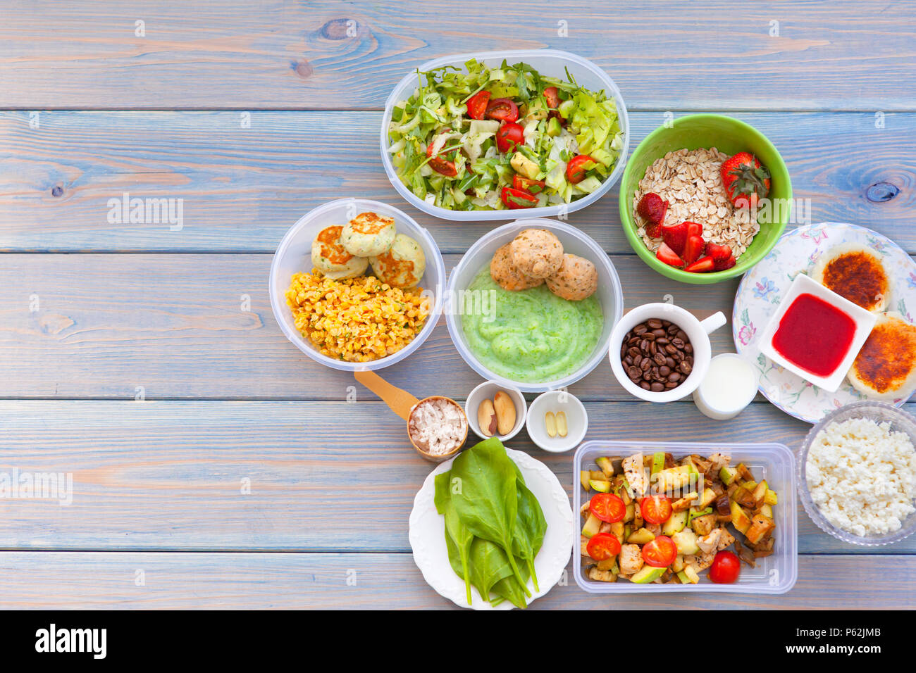 Set meal for the whole day Stock Photo - Alamy