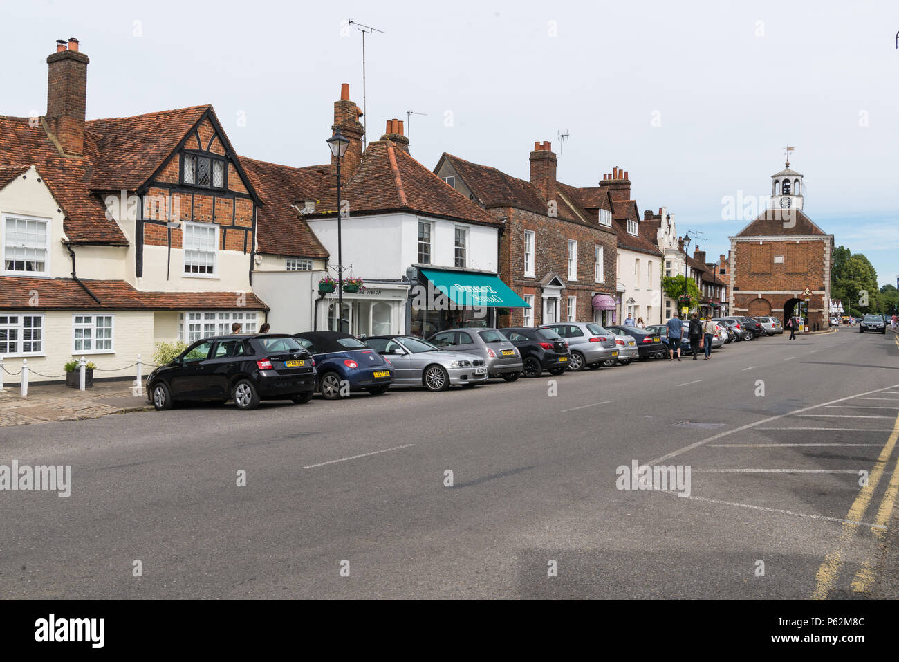 View of Amersham Old Town High Street looking towards the historic ...