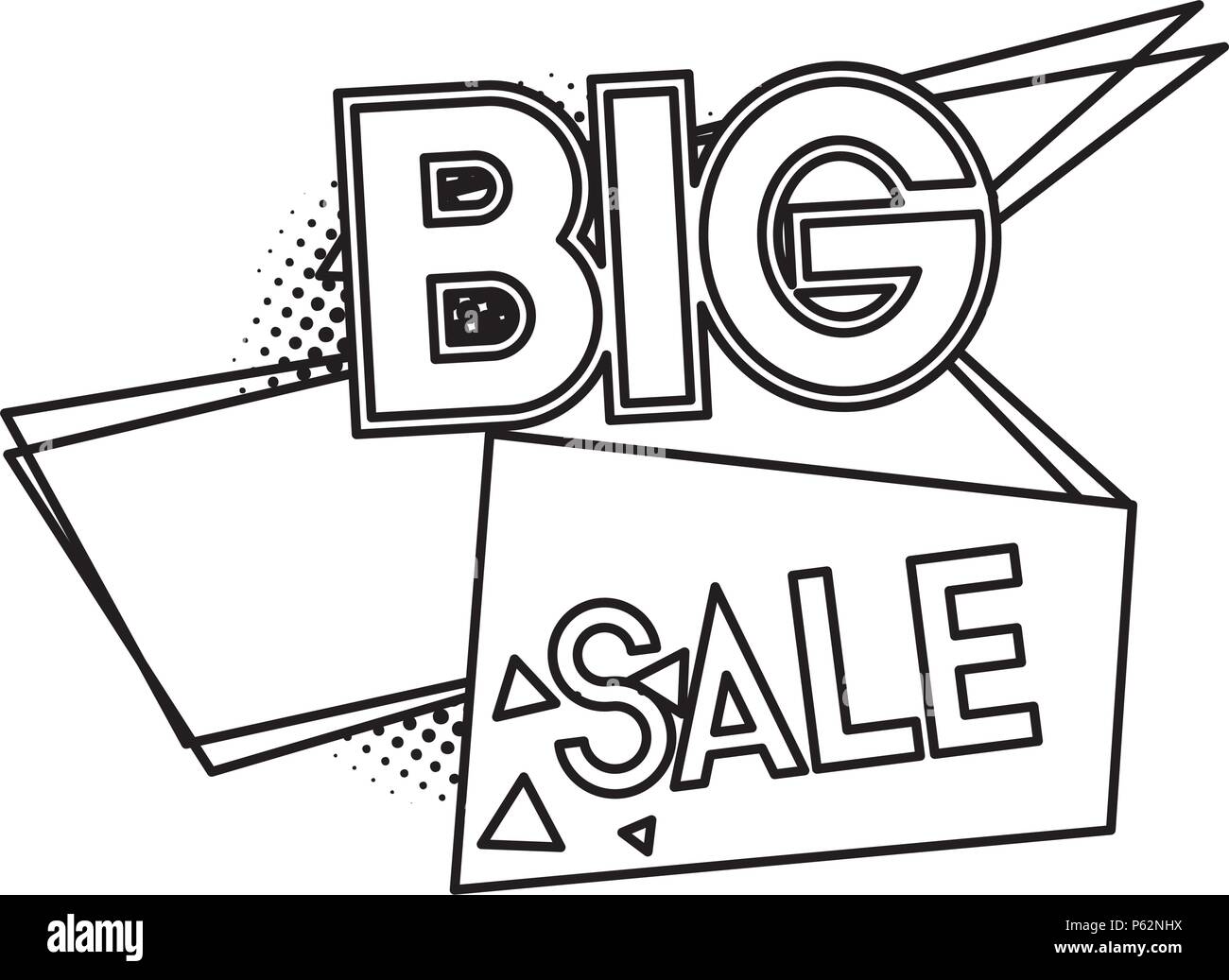 line big promo sale label message vector illustration Stock Vector ...
