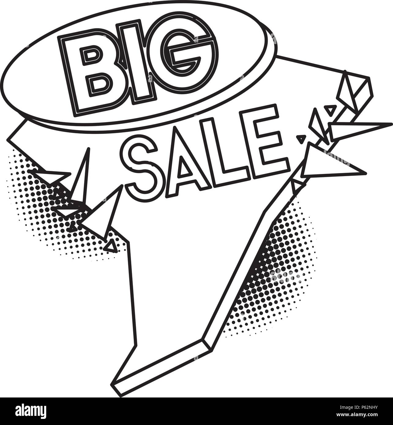 line big sale promo special label vector illustration Stock Vector ...