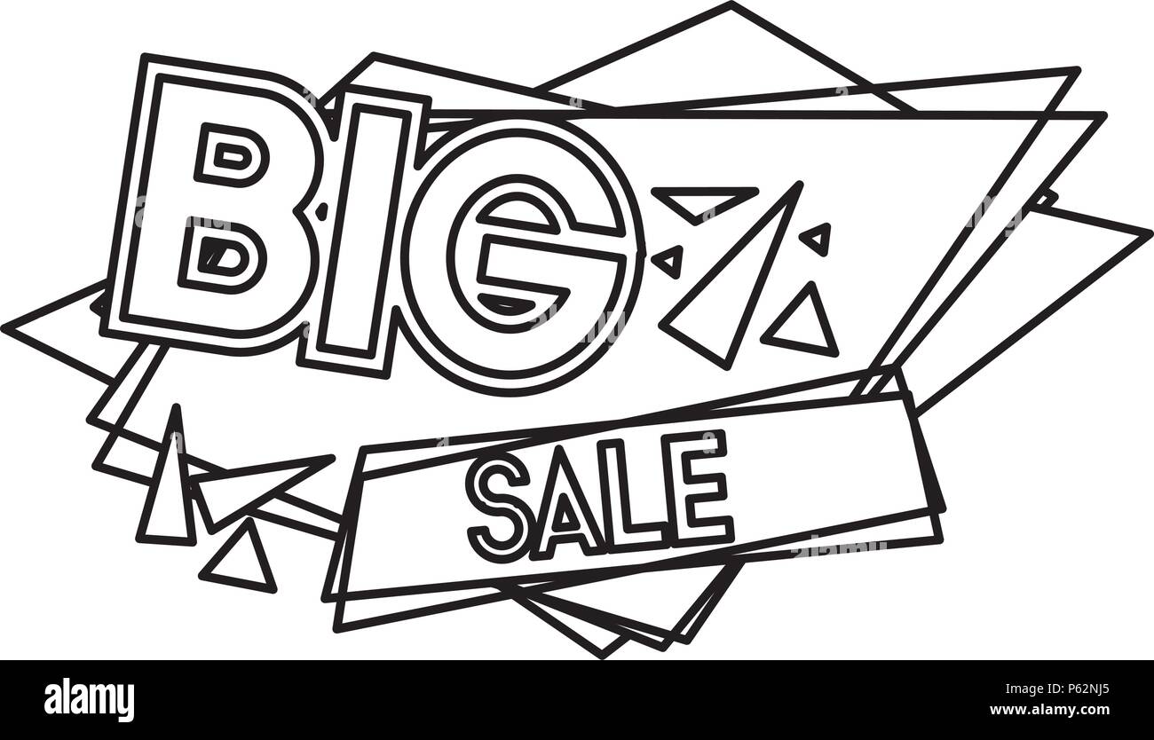 line big sale promo label message vector illustration Stock Vector ...