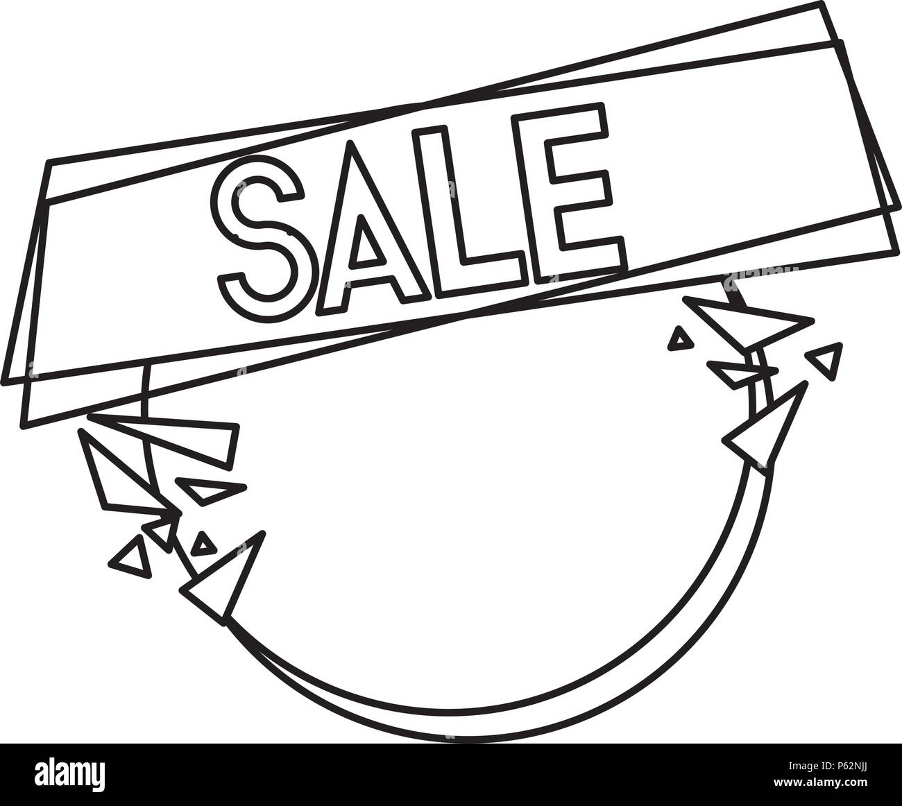 line fashion sale promo label message vector illustration Stock Vector ...