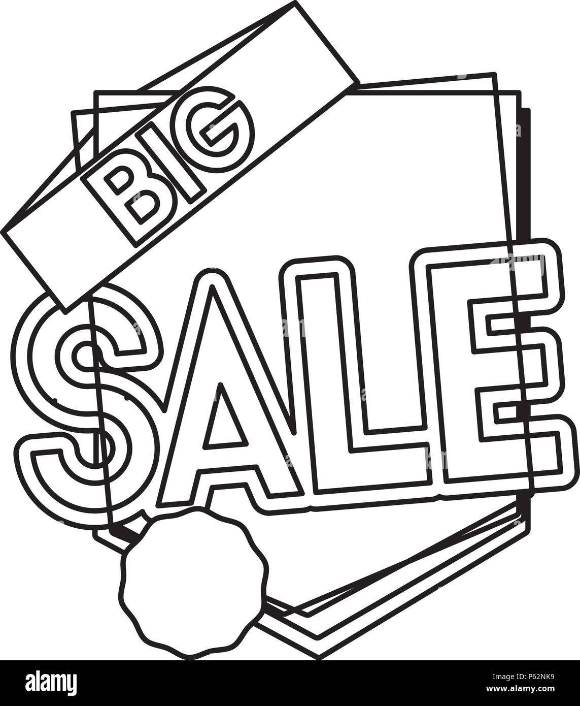 line big sale promo tag message vector illustration Stock Vector Image ...