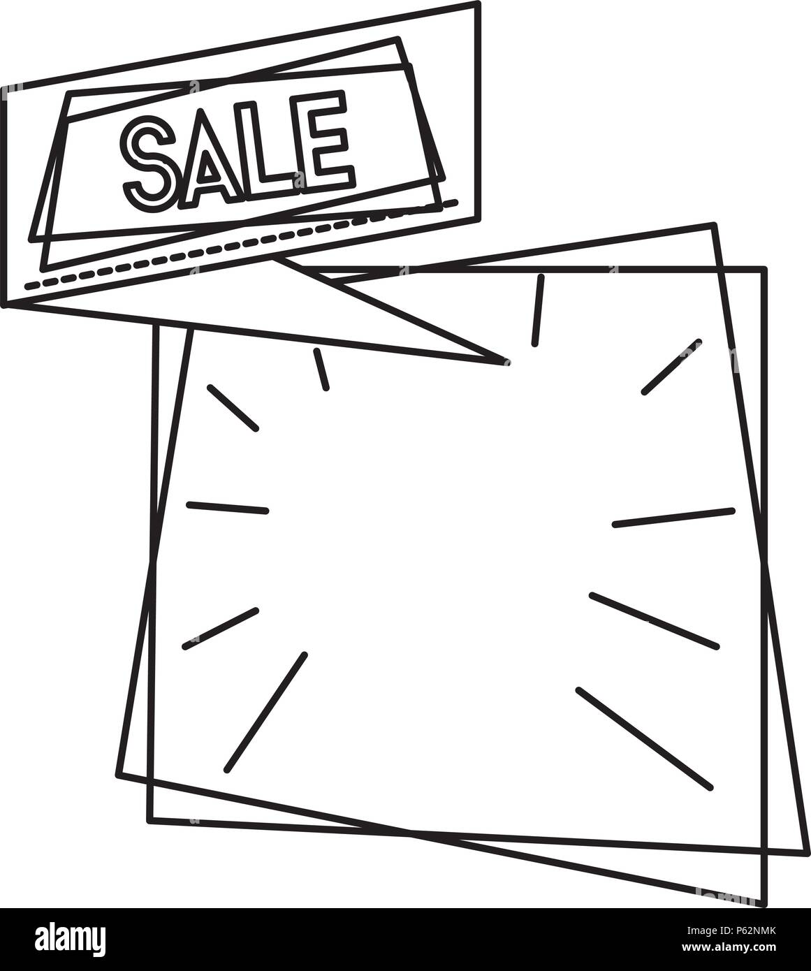 line special sale promotion label style vector illustration Stock ...