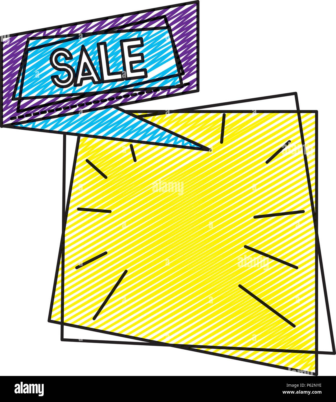 doodle special sale promotion label style vector illustration Stock ...