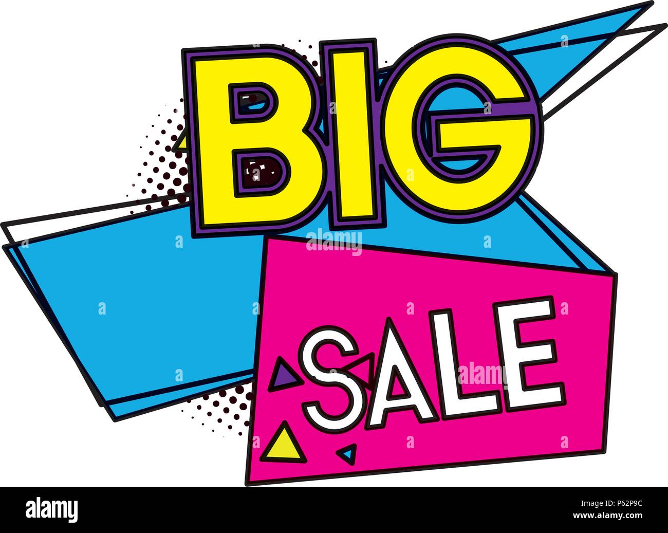 color big promo sale label message vector illustration Stock Vector ...