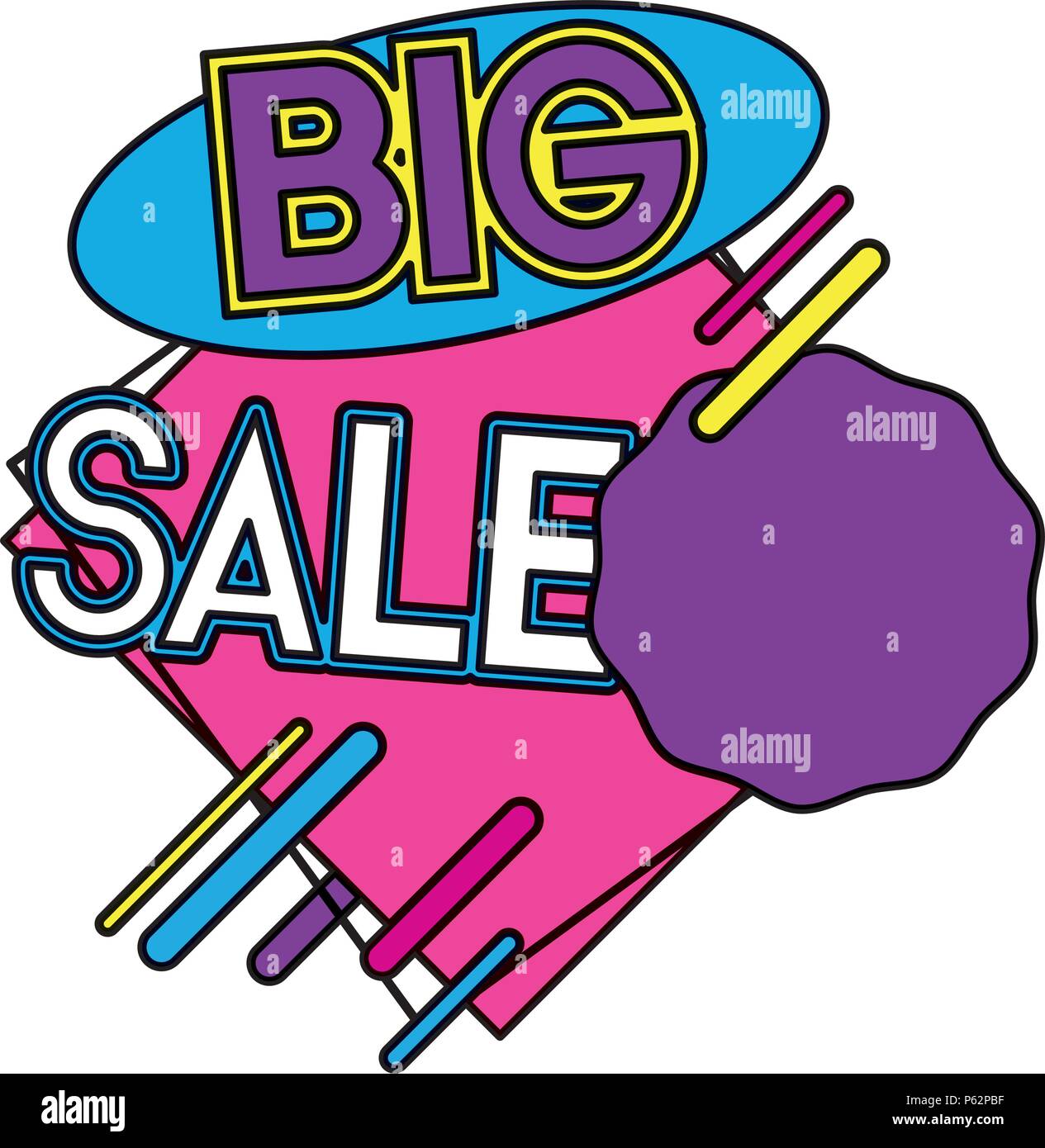 color big offer sale tag style vector illustration Stock Vector Image ...