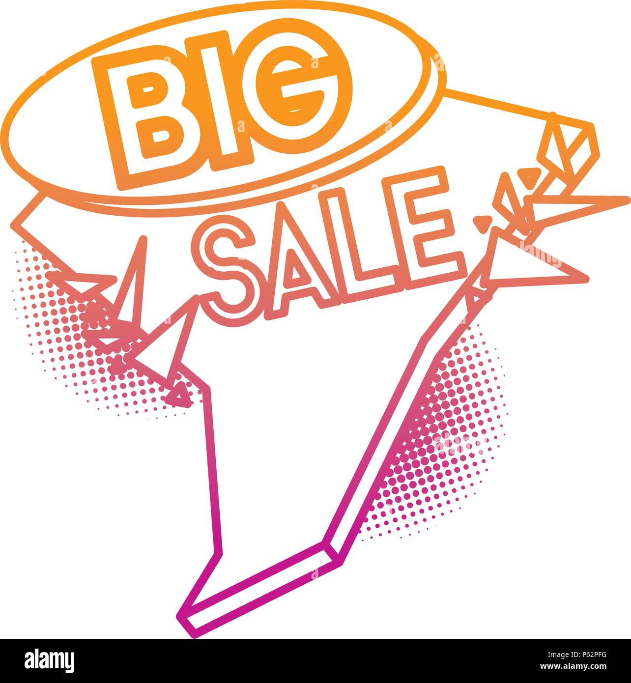 degraded line big sale promo special label vector illustration Stock ...