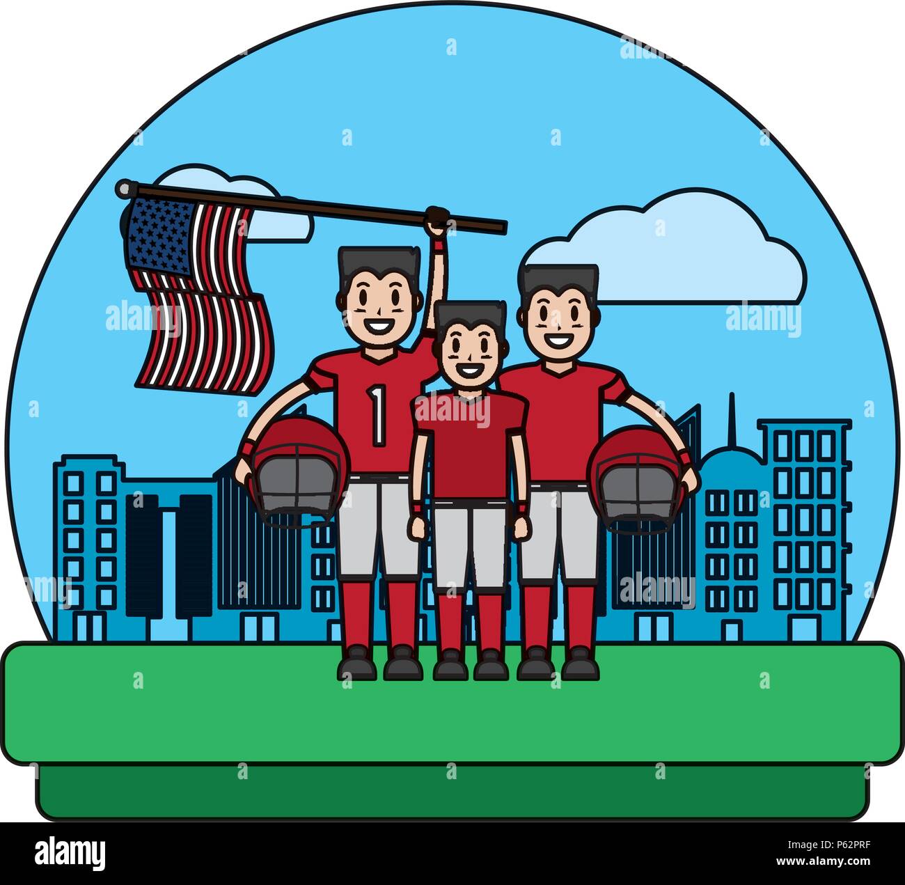 color america football team with usa flag vector illustration Stock ...