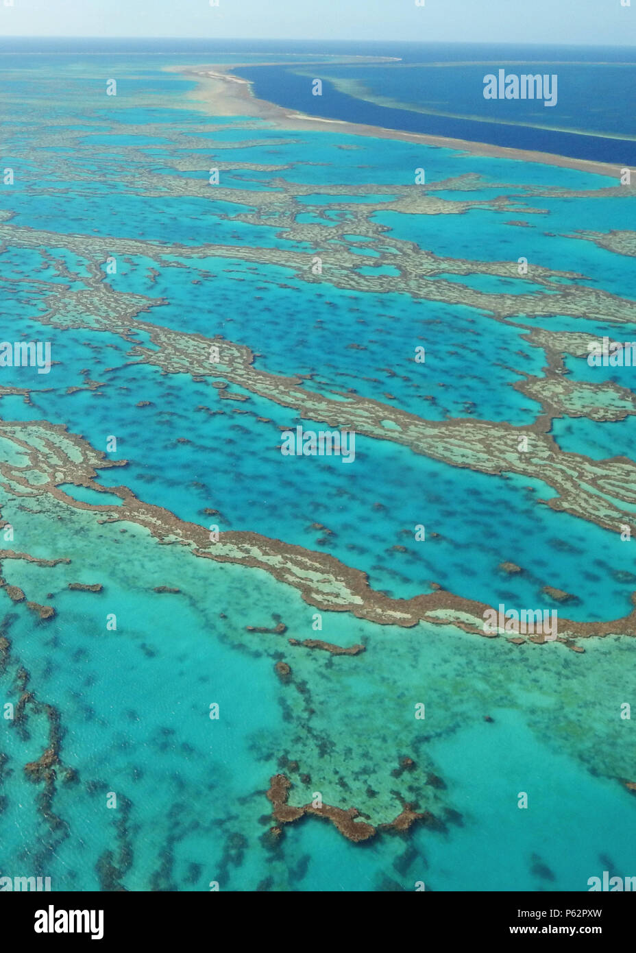 Aerial view of the Great Barrier Reef Stock Photo - Alamy
