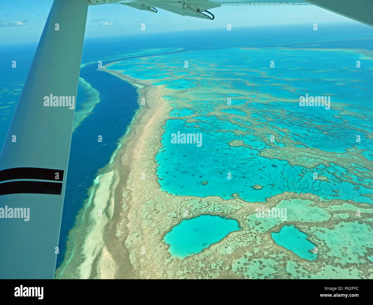 Aerial view of the Great Barrier Reef Stock Photo - Alamy