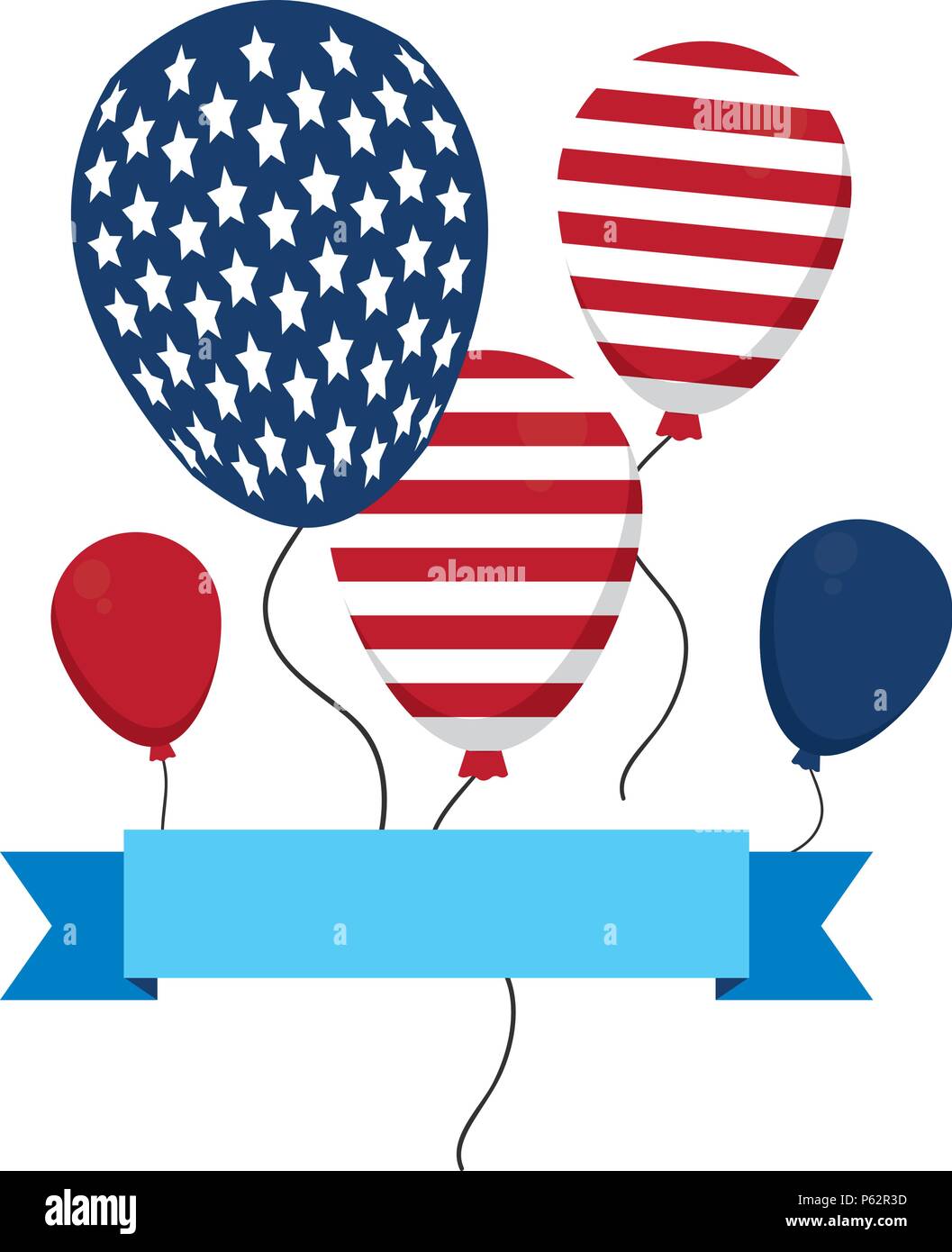 usa balloons nation with ribbon style vector illustration Stock Vector ...