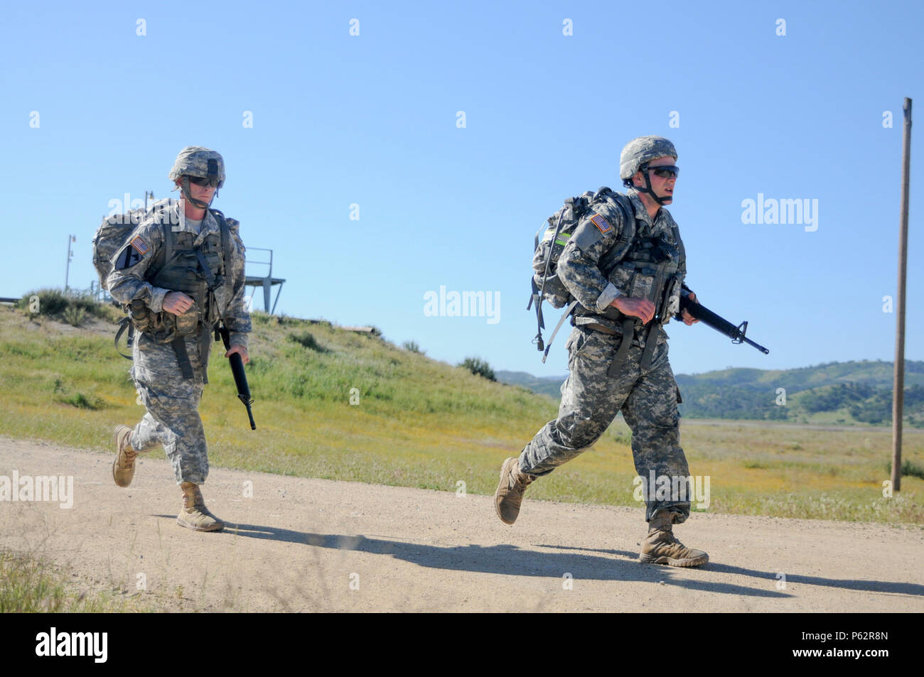 Soliders test their endurance during a ruck march at the U.S. Army ...