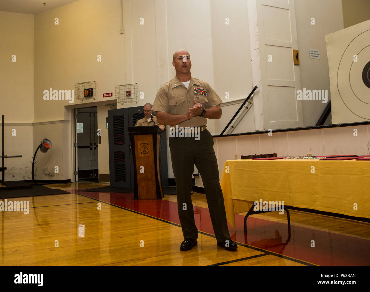 U.S. Marine Corps Lt. Col Mark Reid, commanding officer, Weapons ...