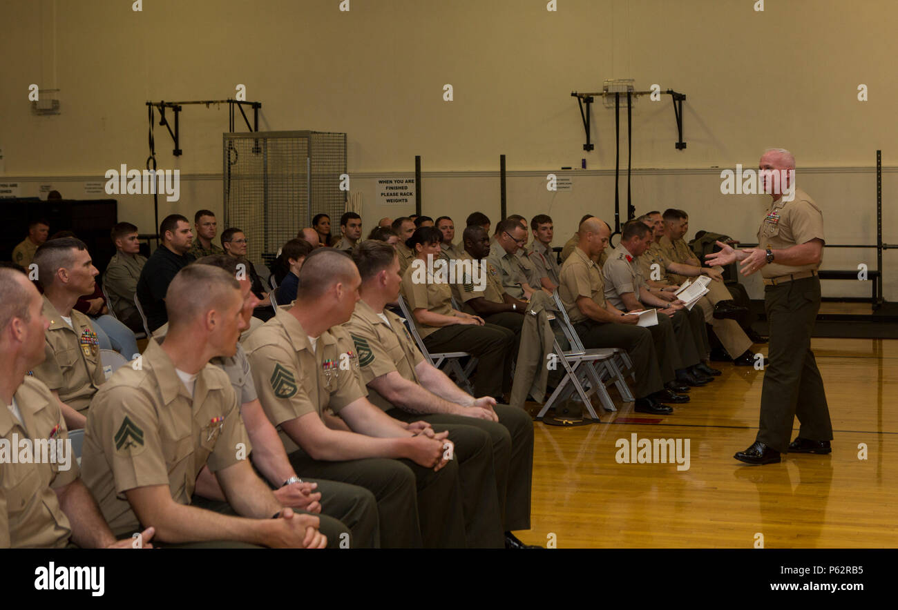 U.S. Marine Corps Col. Timothy M. Parker, right, operations officer ...