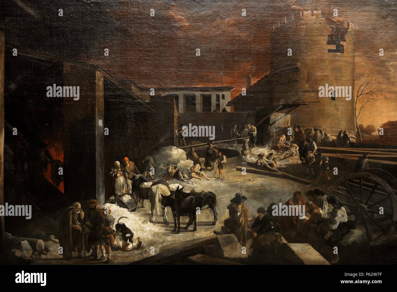 Sebastien Bourdon (1616-1671). French painter. A Roman lime-kin, ca. 1634-1637. Alte Pinakothek ...