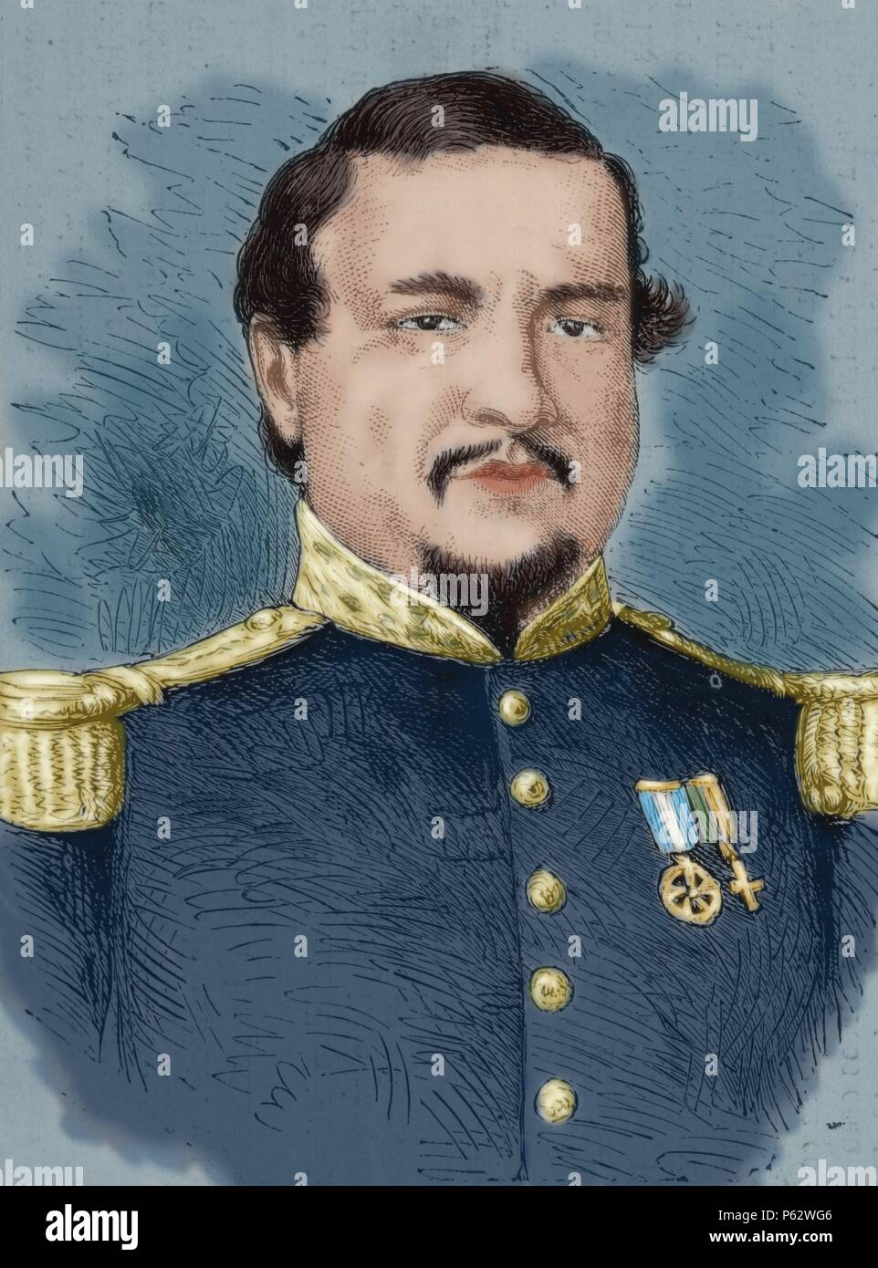 Serapio Cruz (1835-1870). Guatemalan Caudillo. Engraving in The Spanish ...