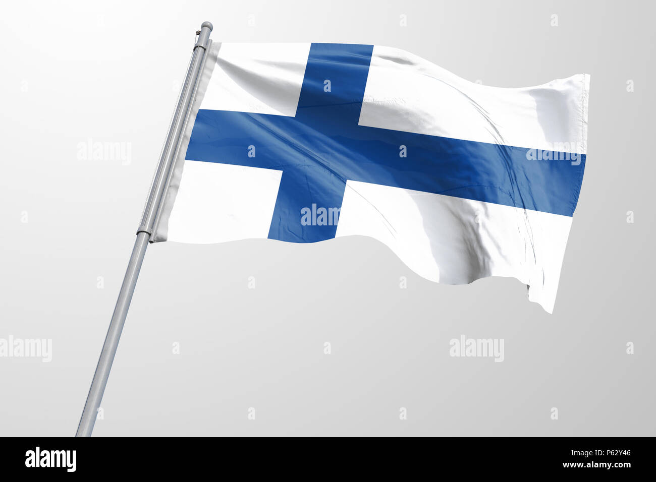 Isolated Finland Flag waving, 3D Realistic Finland Flag Rendered Stock ...