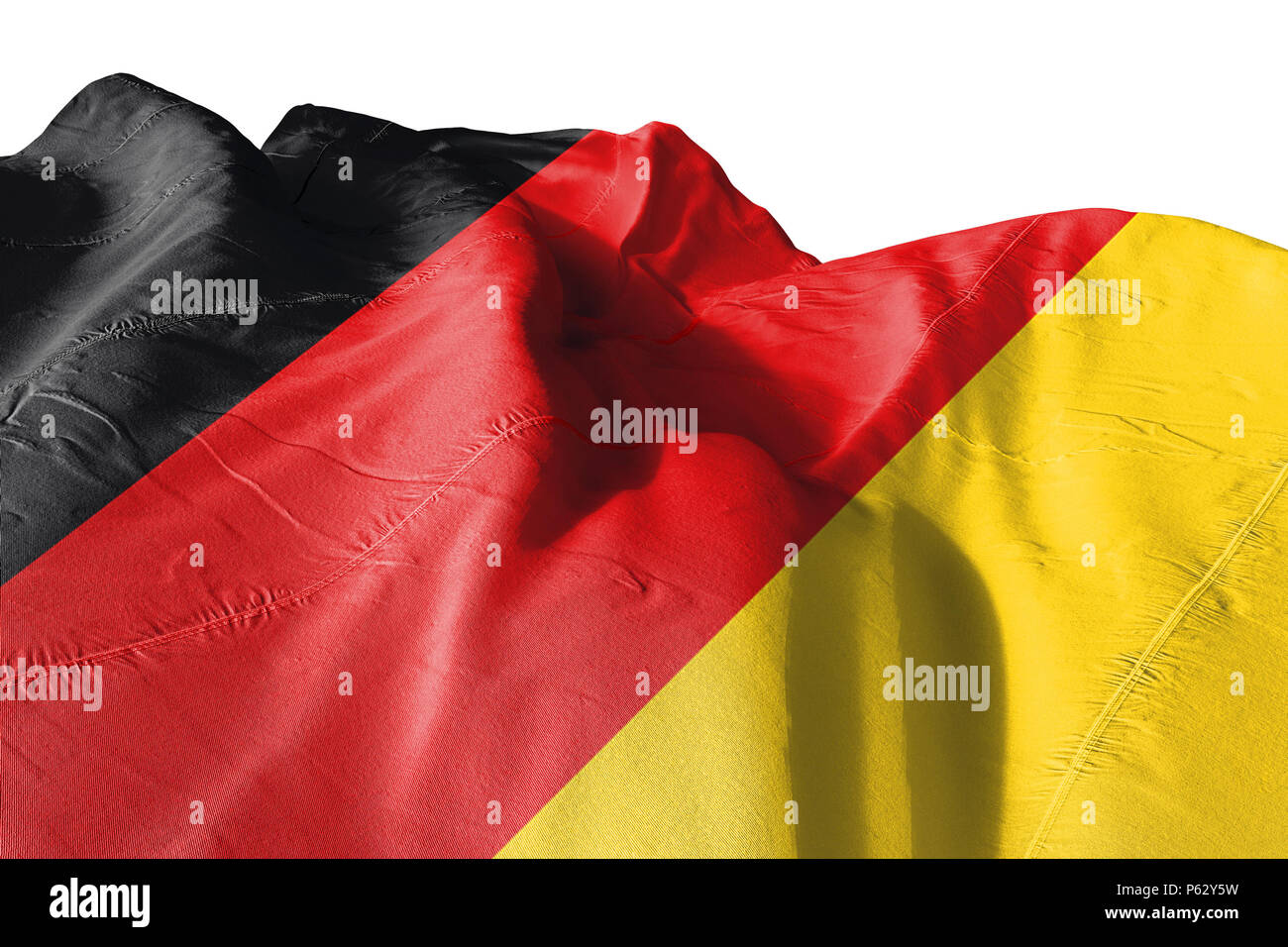 Isolated Germany Flag waving, 3D Realistic Germany Flag Rendered Stock ...