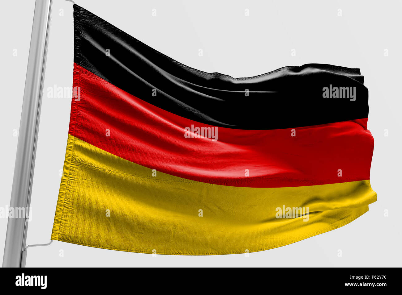 Isolated Germany Flag waving, 3D Realistic Germany Flag Rendered Stock ...