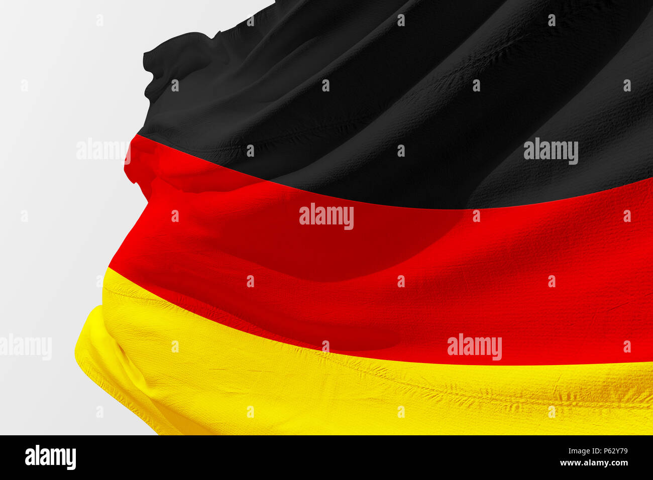 Isolated Germany Flag waving, 3D Realistic Germany Flag Rendered Stock ...