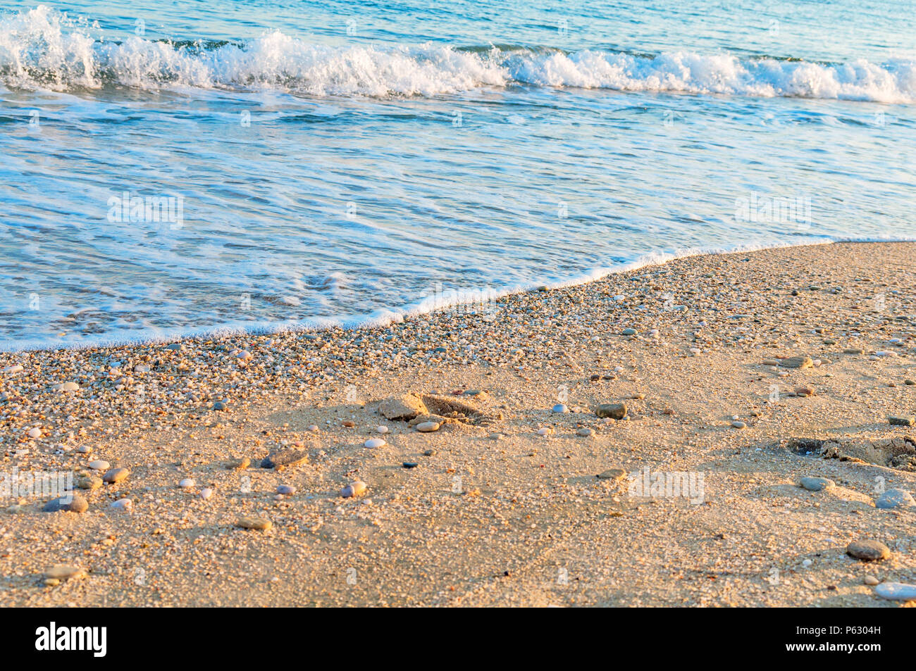 Naturally rounded gravel at sea shore, nature sea background texture ...