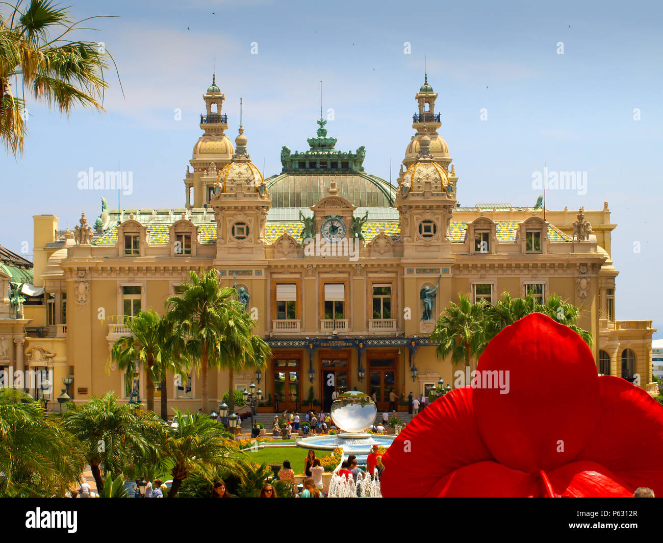 Monte Carlo, Monaco - The Monte Carlo Grand Casino with tourist walking ...