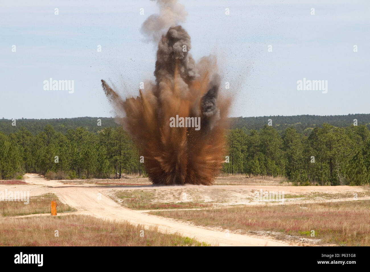 A 40-pound crater charge is set off by Florida National Guard Soldiers ...