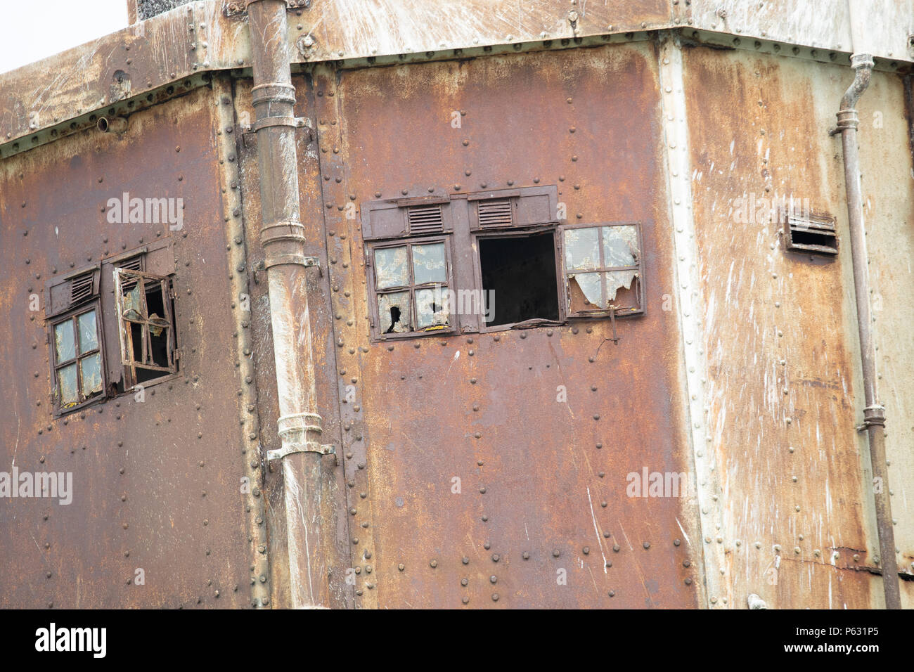 abandoned wartime Shivering Sands Army Fort decaying and rotting away ...