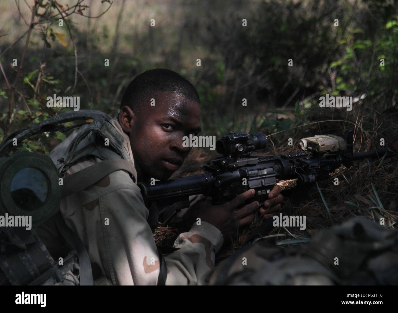 Pvt. Demarcus Moore, an infantryman for Company B, 1st Battalion, 30th ...