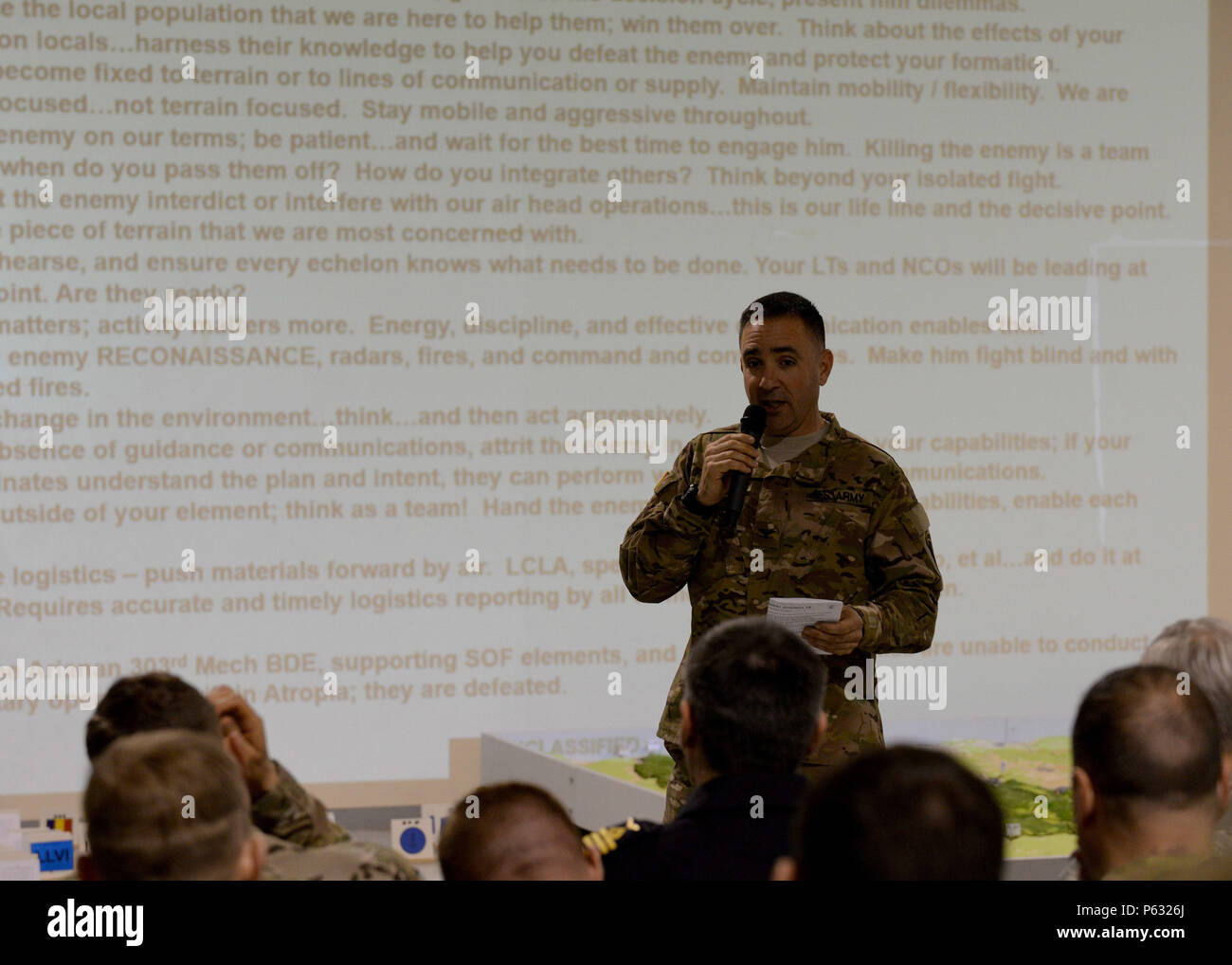 Col. Greg Anderson, 173rd Airborne Brigade commander, speaks during a ...