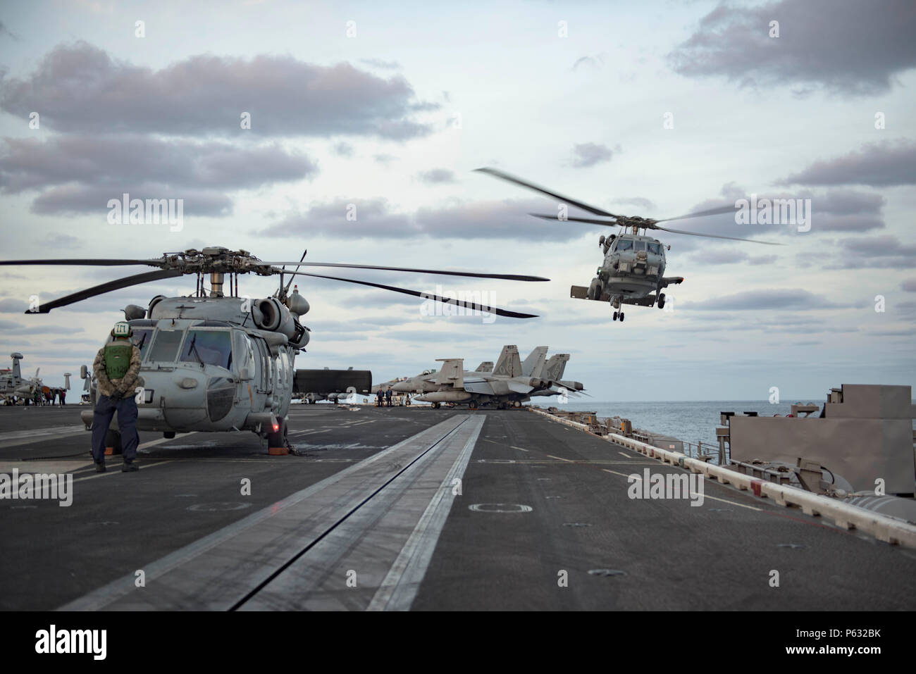 160410-N-OR652-008 ATLANTIC OCEAN (April 10, 2016) - An MH-60R Sea Hawk ...