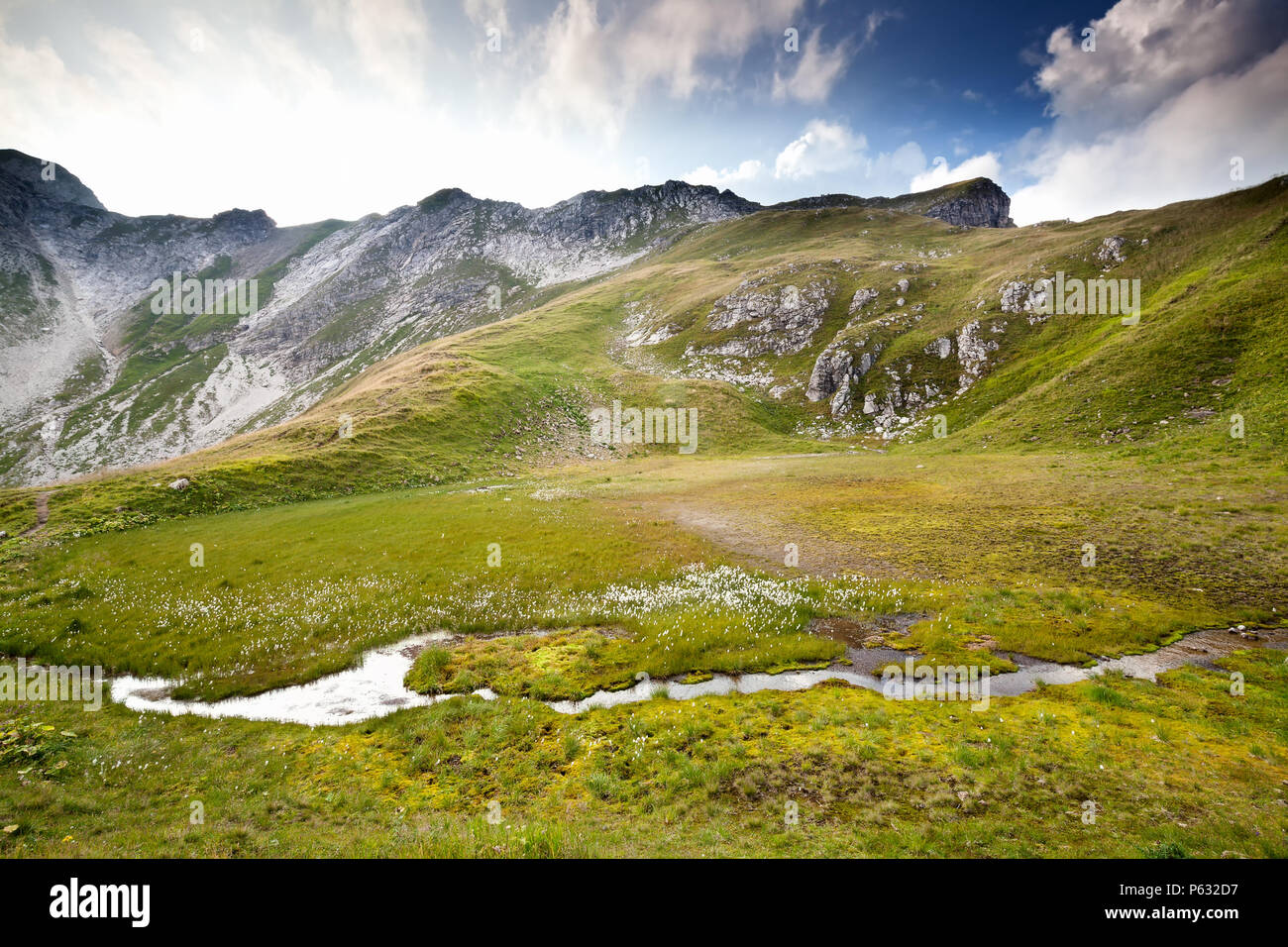 alpine river in mountains and blue sky, Germany Stock Photo - Alamy