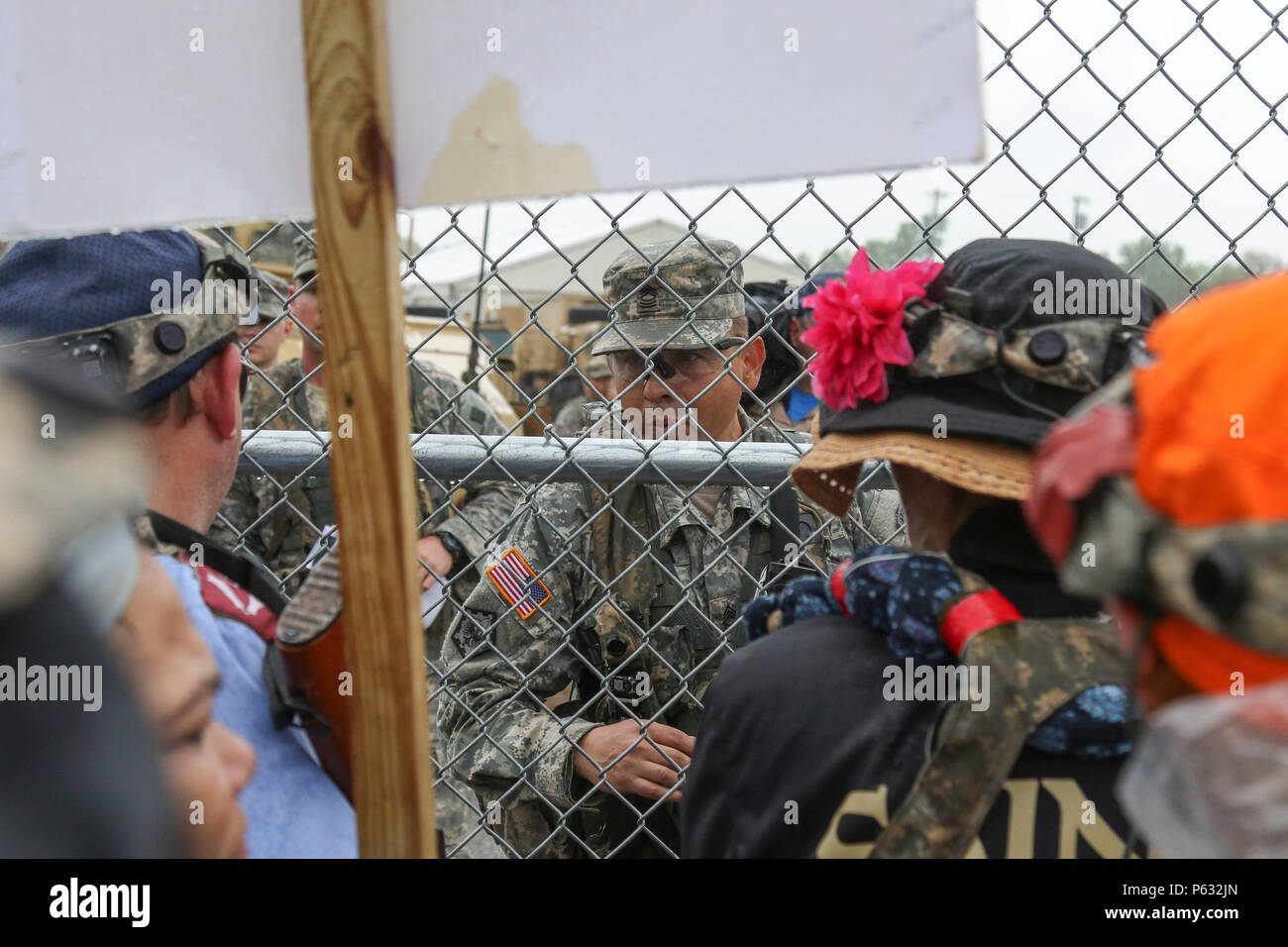 A demonstration, held by Joint Readiness Training Center role players ...
