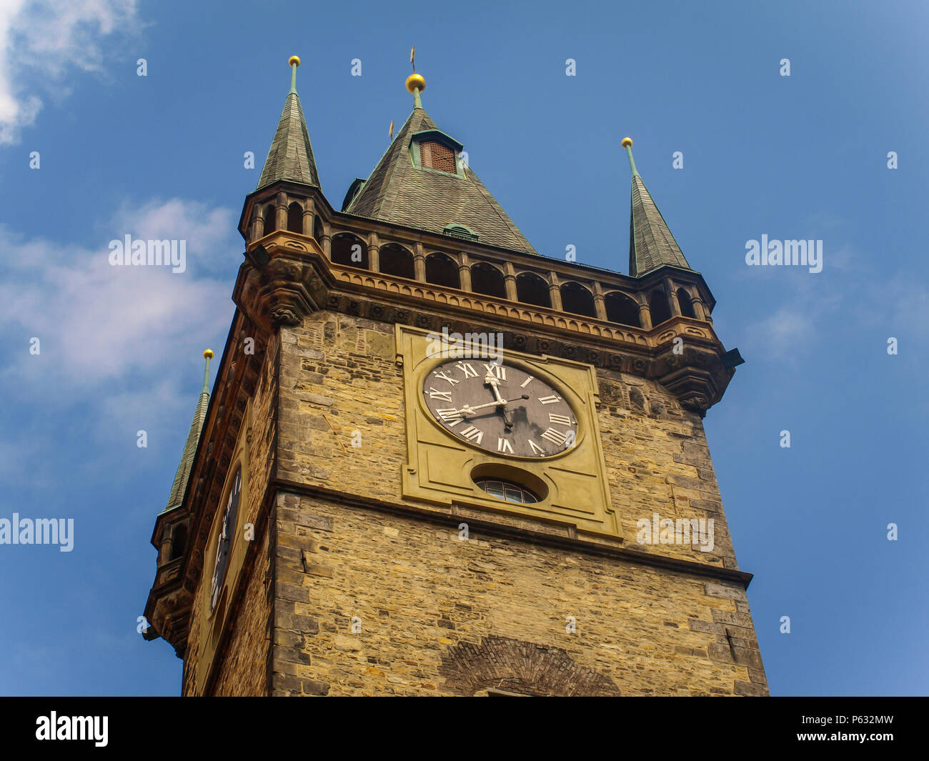 Top of The Clock Tower in Old Town Square in Prague, Czech Republic ...