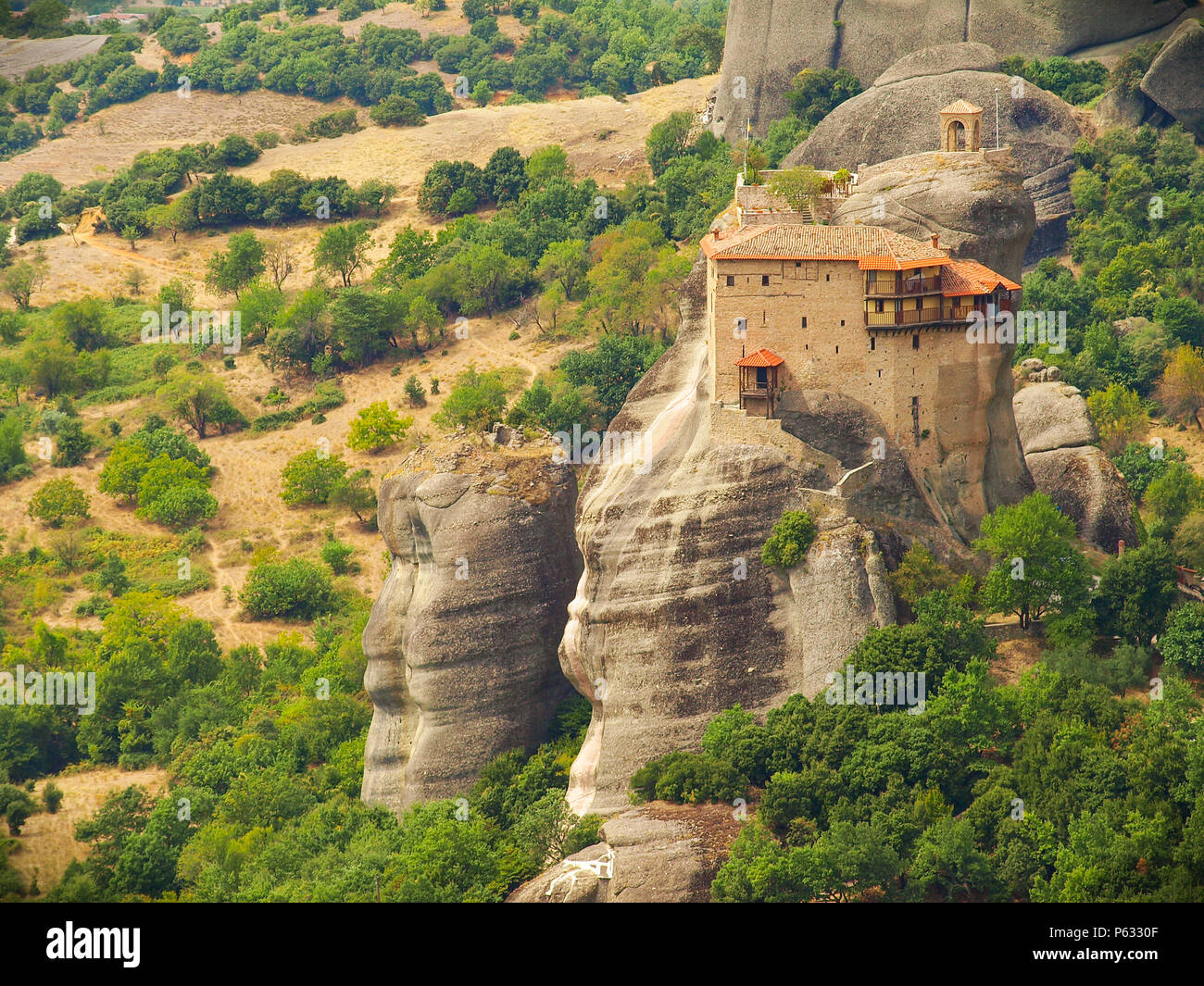 The Monastery of St. Nicholas Anapausas on the extraordinary cliffs at ...