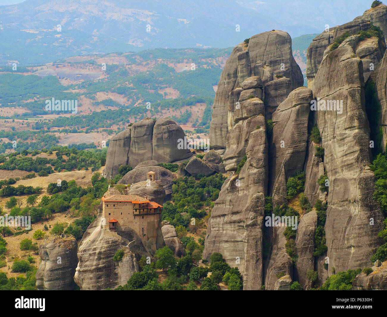 The Monastery of St. Nicholas Anapausas on the extraordinary cliffs at ...