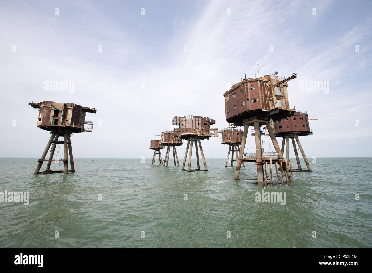 Maunsell Forts - Red Sands sea forts now abandoned Stock Photo - Alamy