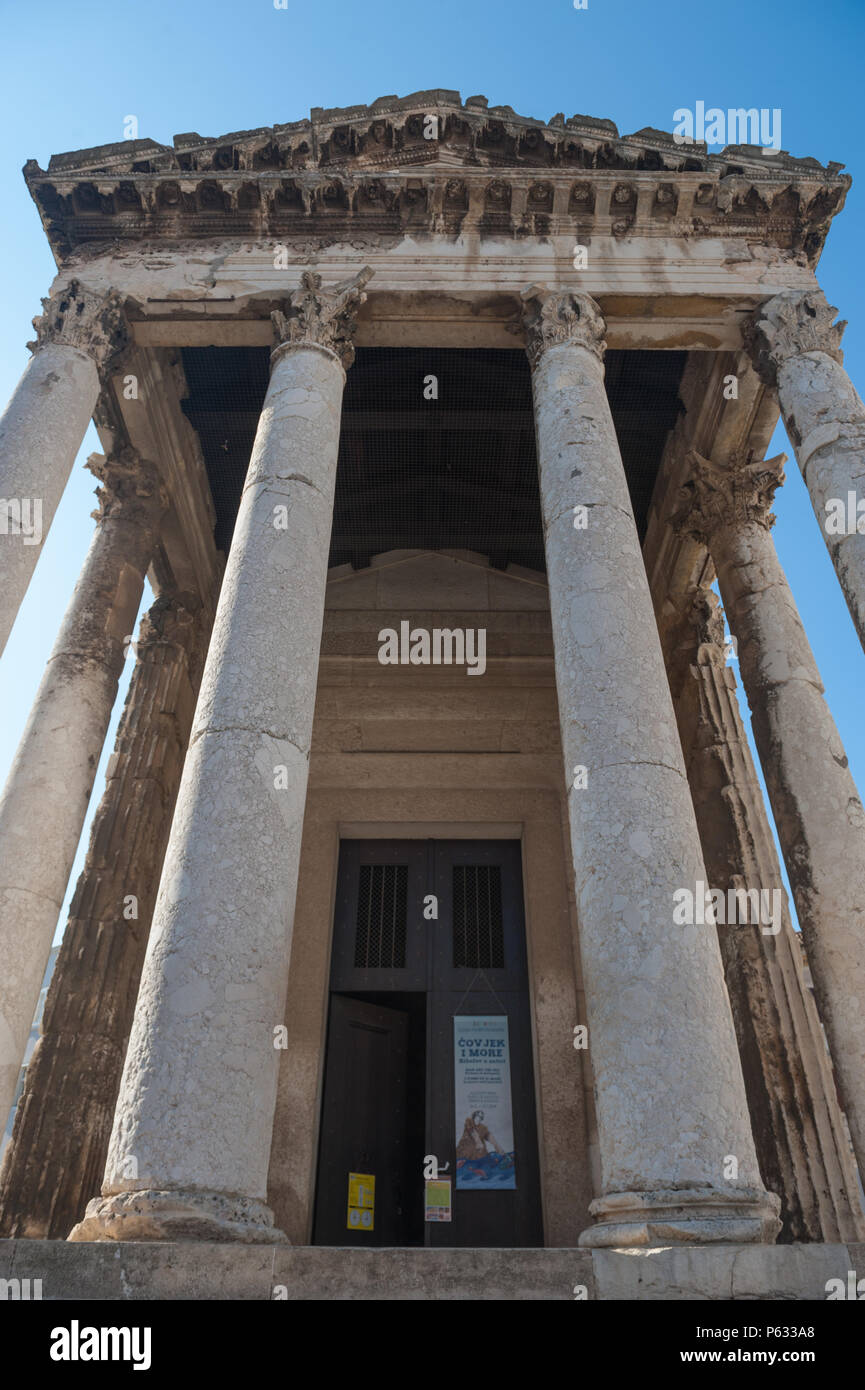 The Temple of Augustus in the city of Pula, Istria County, Croatia ...