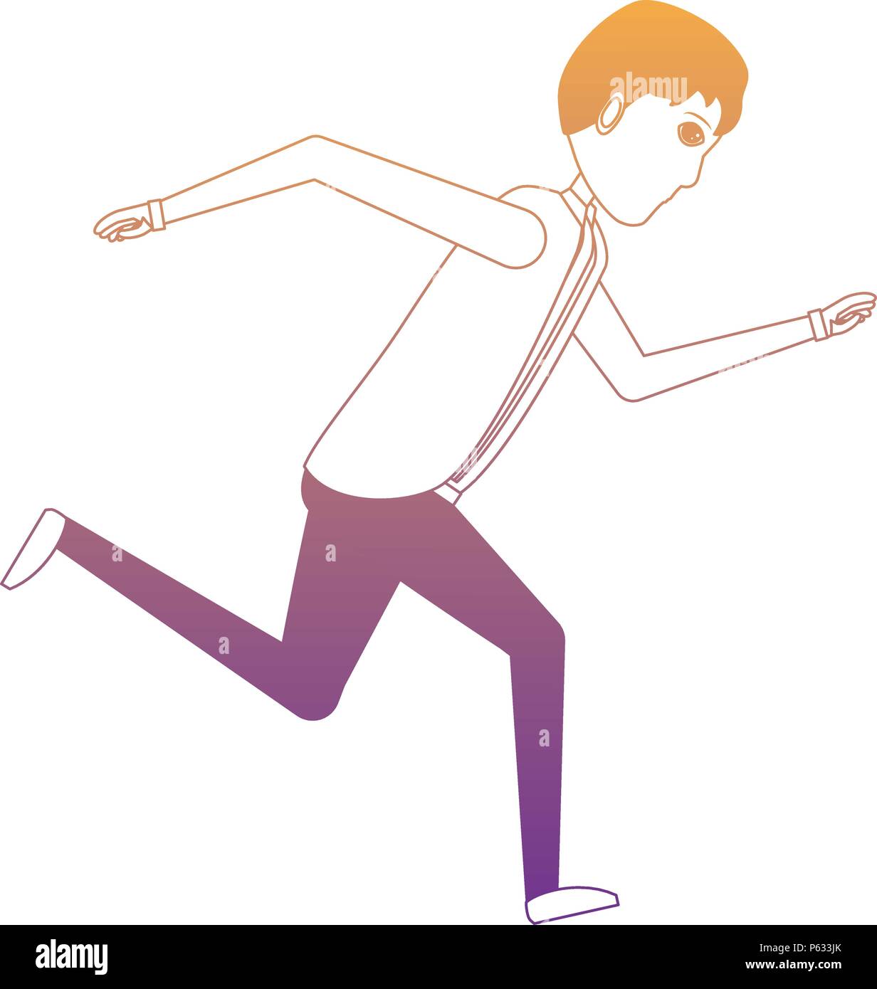 businessman running over white background, vector illustration Stock ...
