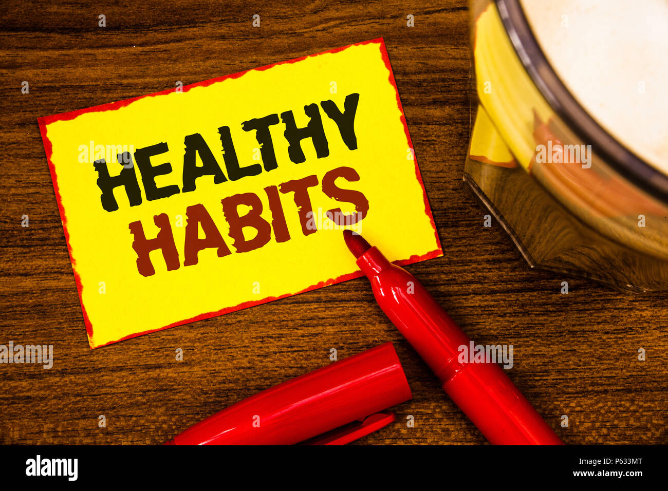 Writing note showing Healthy Habits. Business photo showcasing Good ...